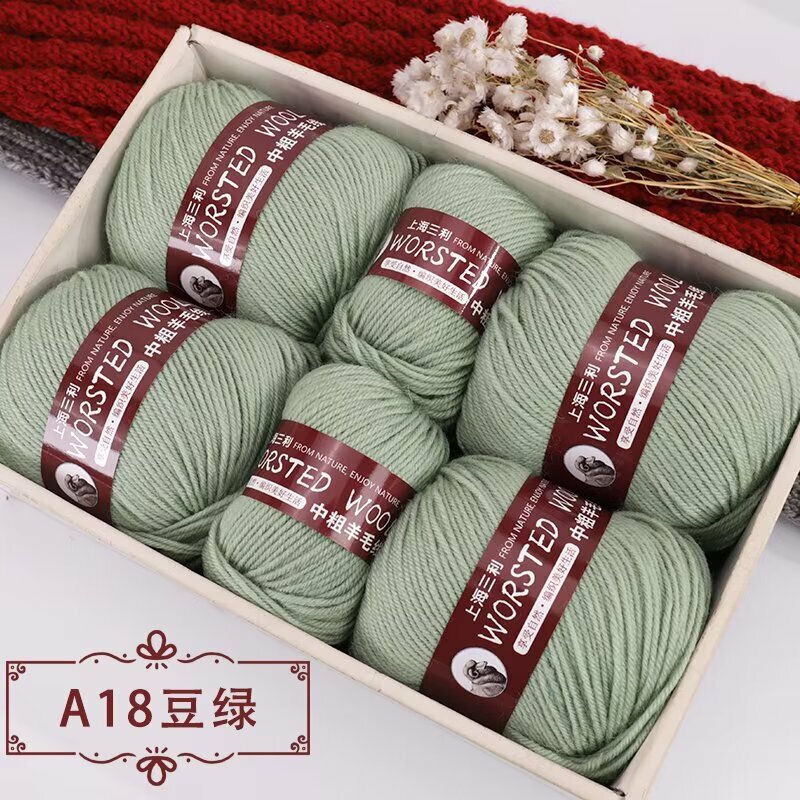 0.5kg Набор из 290 г шерстяной пряжи для ручного вязания, классическая пряжа средней толщины для изготовления шапок, шарфов, свитеров и пальто своими руками.