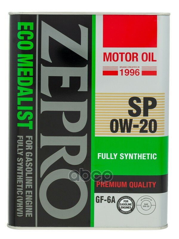 ZEPRO Масло моторное синтетическое 4л - 0W-20 ZEPRO ECO MEDALIST FS SP, GF-6A