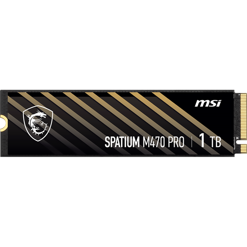 SSD MSI SPATIUM M470 Pro, 1 ТБ, M.2 (22×80 мм), NVMe, PCIe 4.0 x4, 3D TLC, чтение 6000 МБ/с, запись 4500 МБ/с