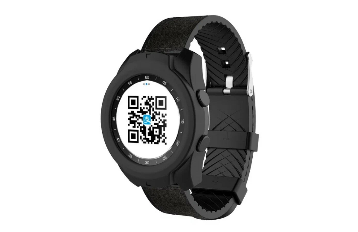 Чехол-кейс-пенал MyPads для умных смарт-часов Ticwatch Pro тонкий силиконовый с противоударными свойствами черный