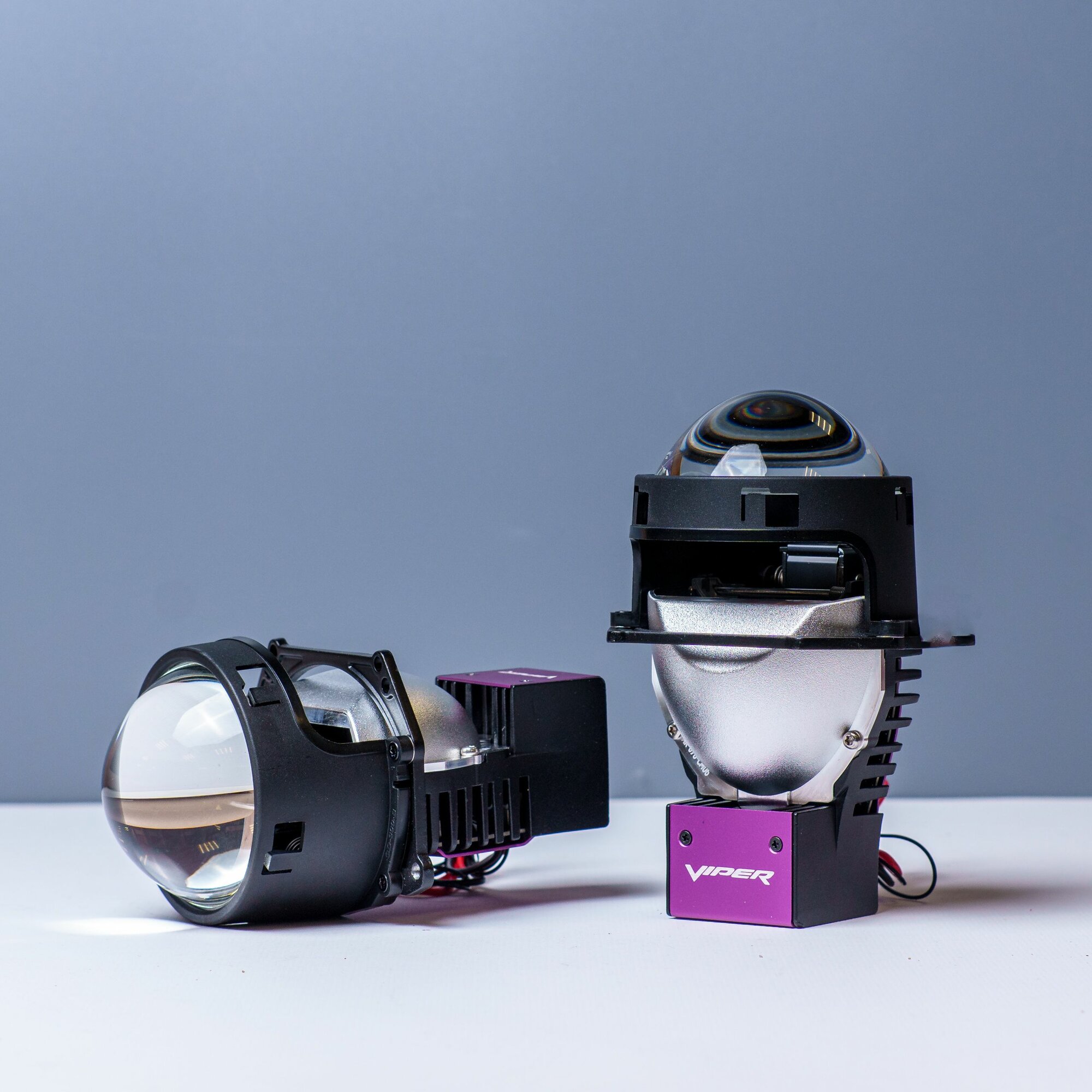 Би лед линзы Viper GTR R8 55W / 60W С обманкой - Комплект светодиодных линз - BI Led