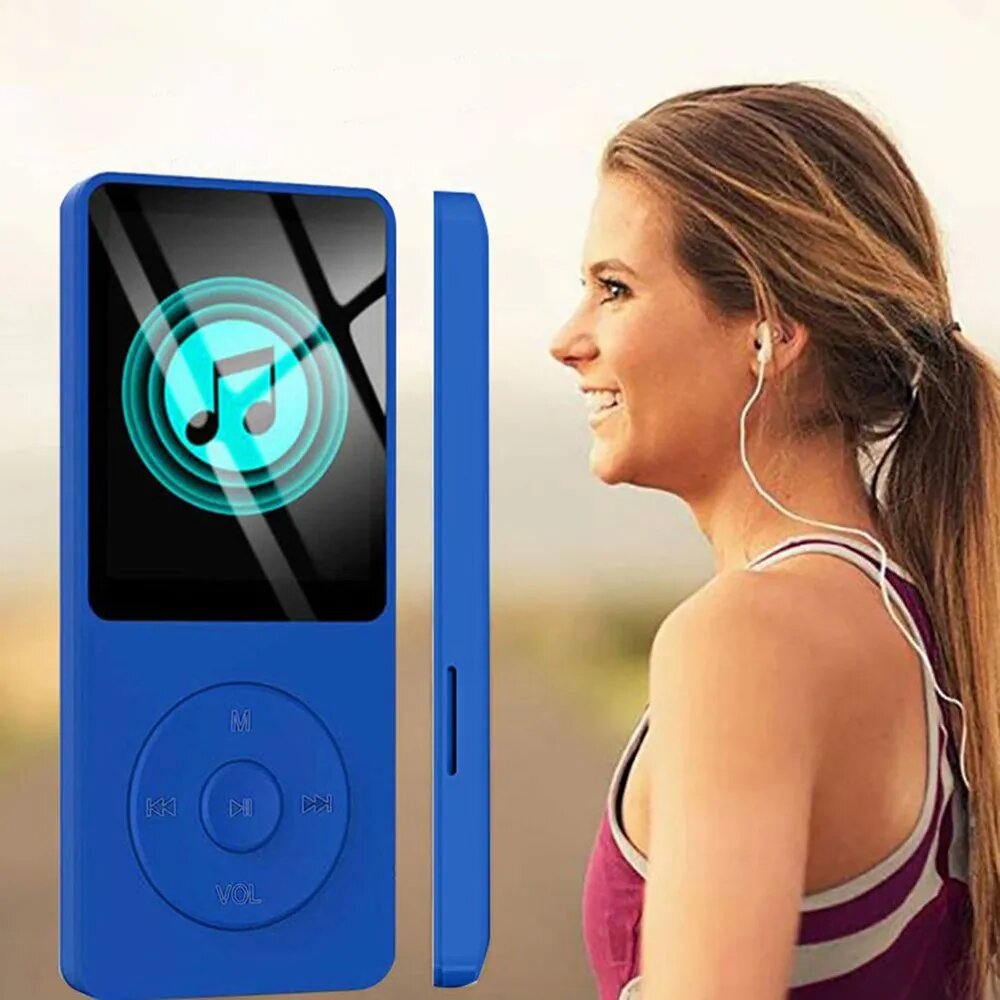 Ultra Slim MP3-плеер, темно-синий, 1.8" экран, Bluetooth 5.0, FM-радио, microSD — фото 1