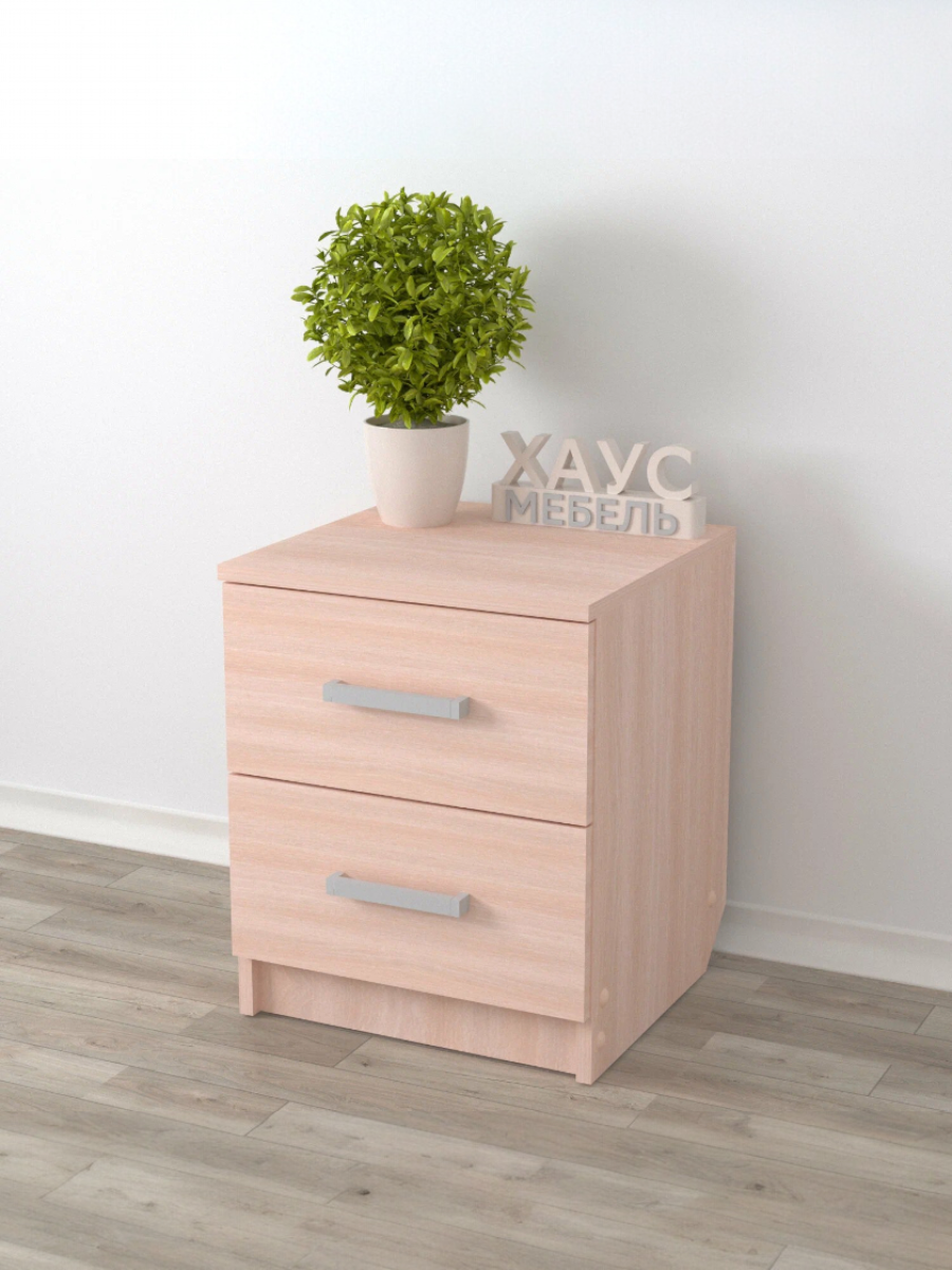 Тумба прикроватная №3, 40х40х50 см, с ящиками - дуб молочный
