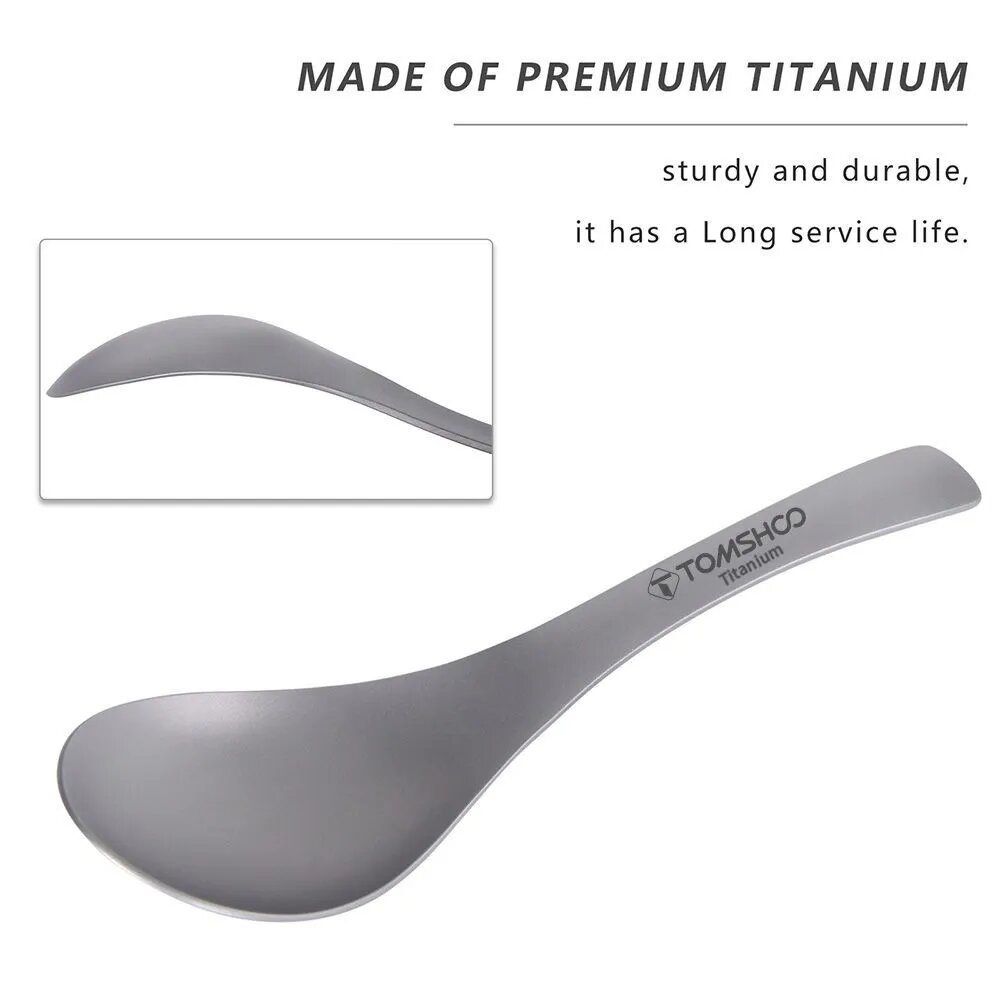Ложка TOMSHOO Titanium, титановая походная ложка для кемпинга, посуда для пикника, 21 см — фото 1