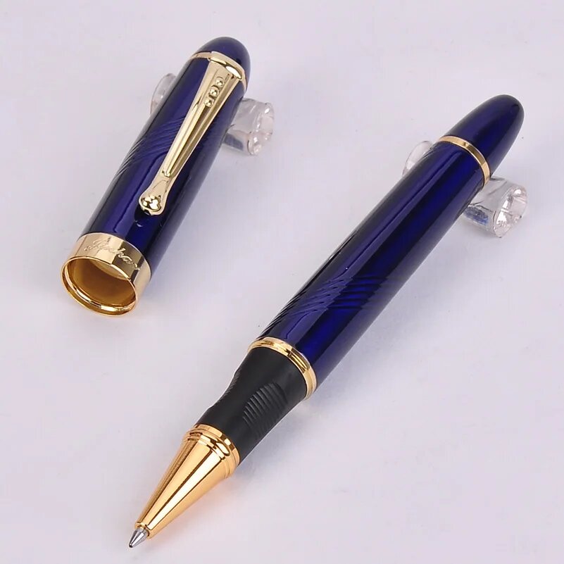 Ручка-роллер Jinhao X450 металлическая черная 0,7 мм Темно-синий, 7