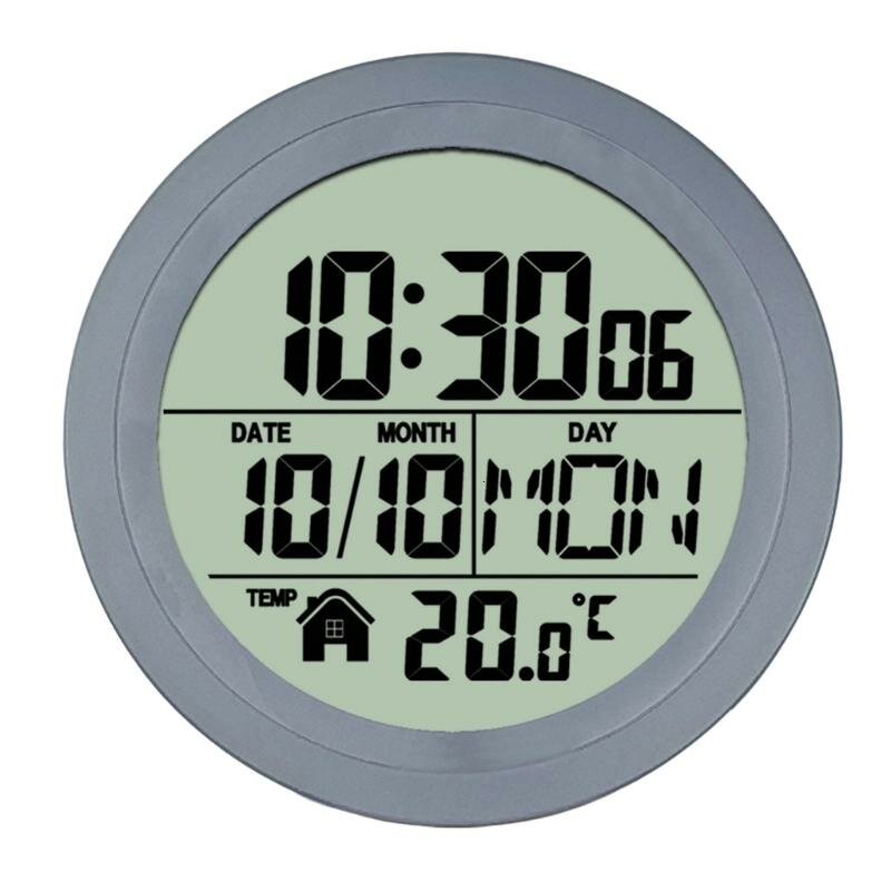 Водонепроницаемые настенные часы для ванной, Серый