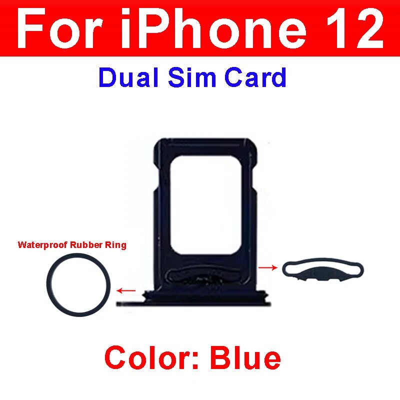 Лоток SIM-карты для iPhone 12, Dual, Blue