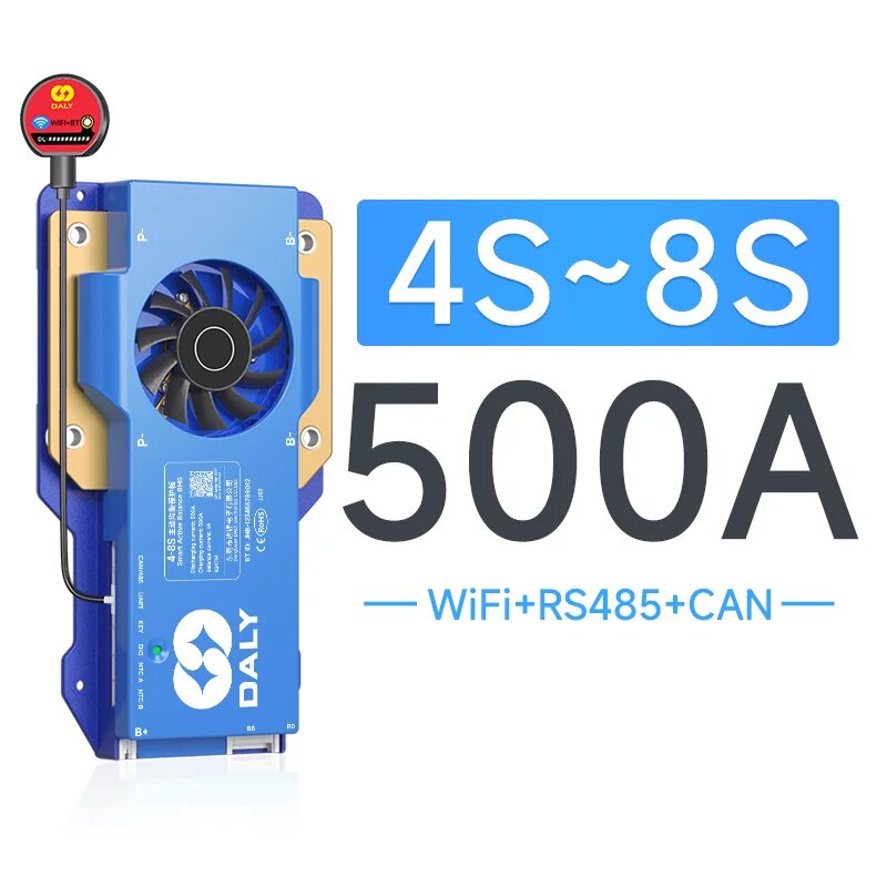 DALY 4S-8S 500A BMS с WIFI, активный баланс