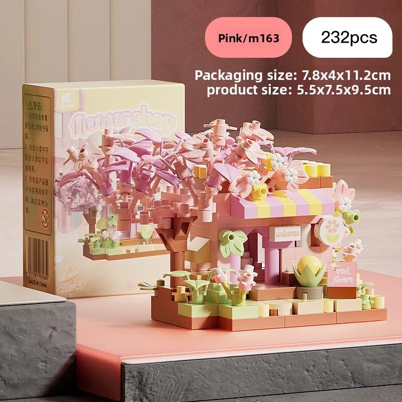 Мини-город: Розовый цветочный магазин 232pcs