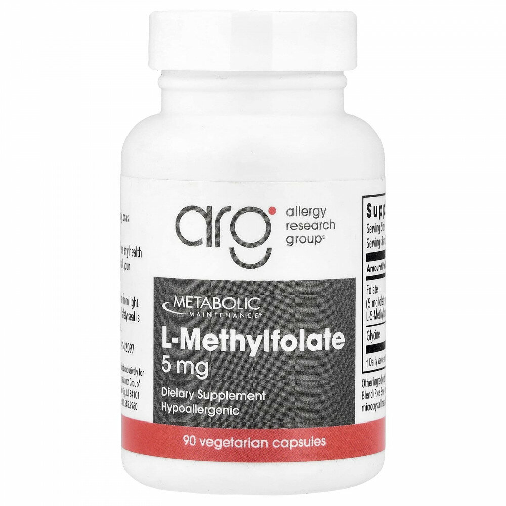 Metabolic Maintenance, L-метилфолат, 5 мг, 90 вегетарианских капсул