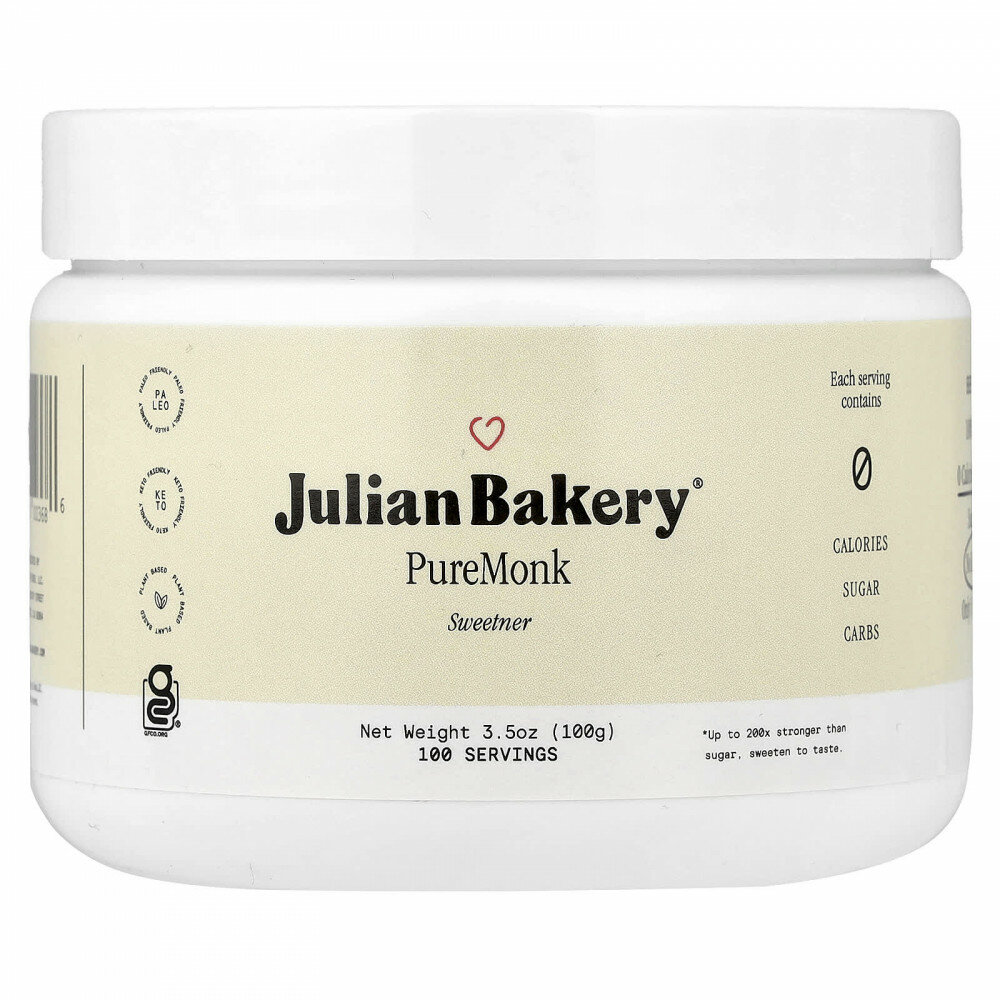 Julian Bakery, PureMonk подсластитель, 100 г (3,5 унции)