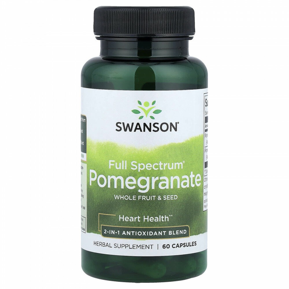 Swanson Vitamins, Full Spectrum®, гранат, цельные плоды и семена, 60 капсул