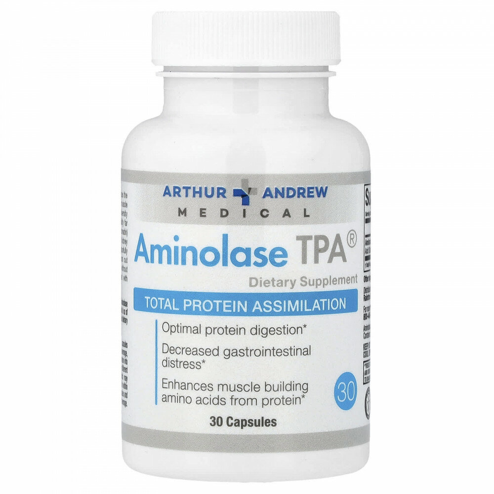 Arthur Andrew Medical, аминолаза TPA®, 30 капсул (250 мг в 1 капсуле)