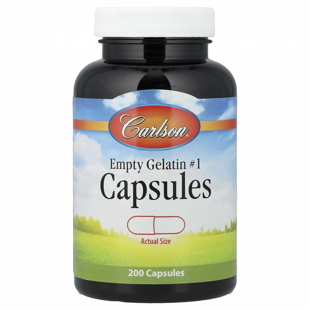 Carlson, Пустые желатиновые капсулы № 1, 200 капсул