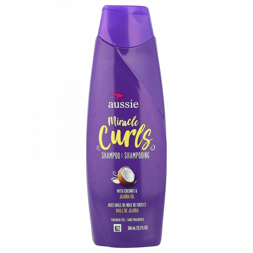 Aussie, Miracle Curls, шампунь с маслами кокоса и жожоба, 360 мл (12,1 жидк. унции)