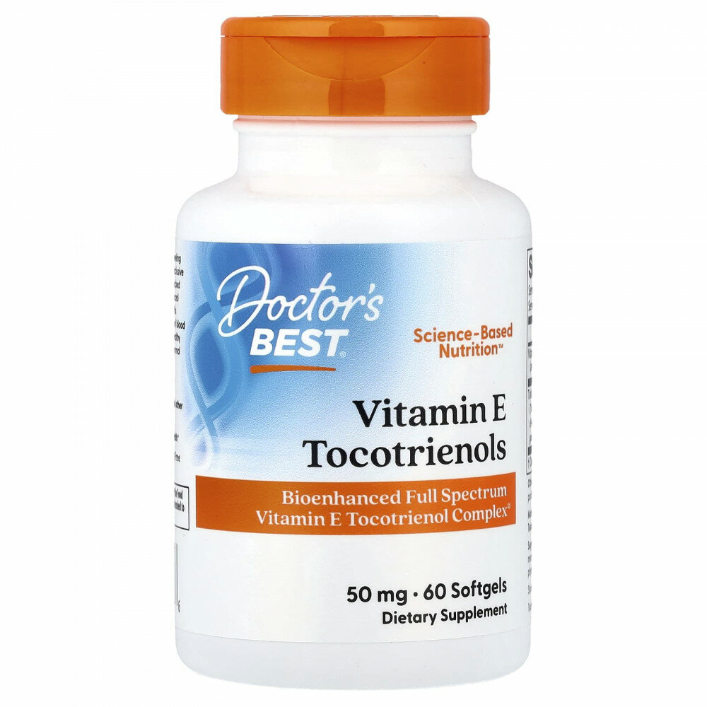 Doctor's Best, токотриенолы, витамин E, 60 капсул