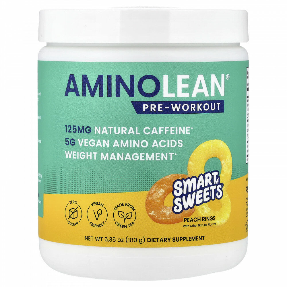RSP Nutrition, предтренировочная добавка Amino Lean®, со вкусом персика, 180 г (6,35 унции)