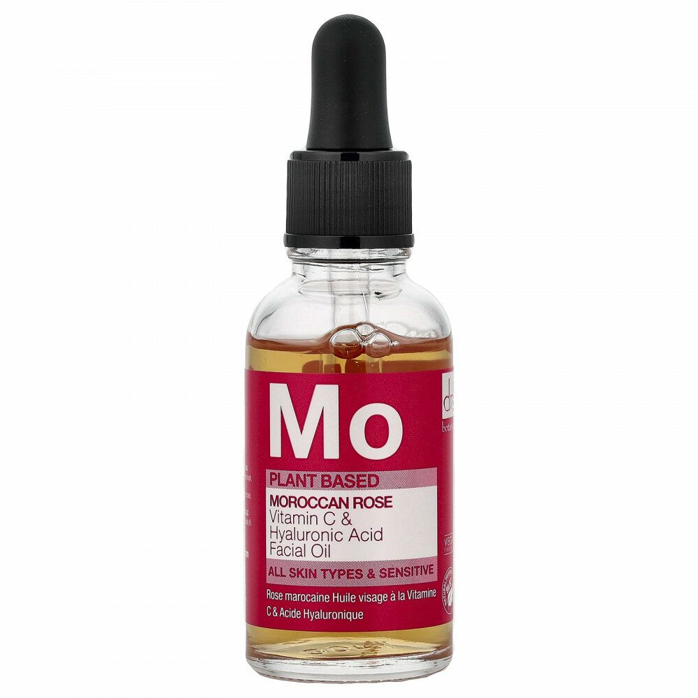 Dr. Botanicals, Марокканская роза, витамин C и масло для лица с гиалуроновой кислотой, для всех типов и чувствительной кожи, 30 мл (1,01 жидк. Унции)