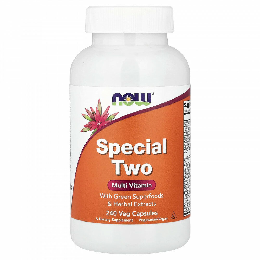 NOW Foods, Special Two, мультивитамины, 240 растительных капсул