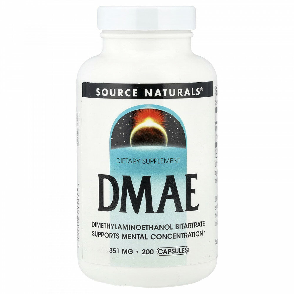 Source Naturals, дмаэ, 351 мг, 200 капсул