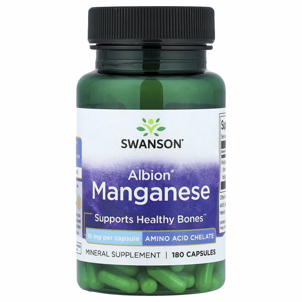 Swanson Vitamins, марганец Albion®, 10 мг, 180 капсул