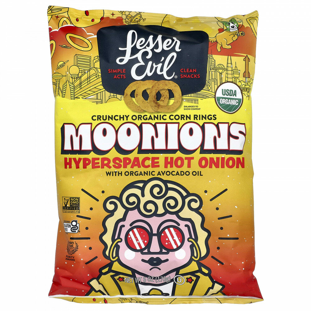 LesserEvil, Moonion, HyperSpace, лук, 170 г (6 унций)