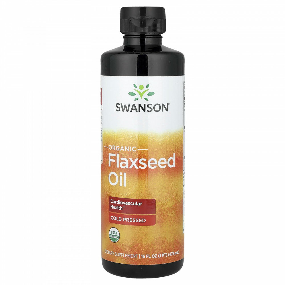 Swanson, Органическое льняное масло, 473 мл (16 жидк. унц.)