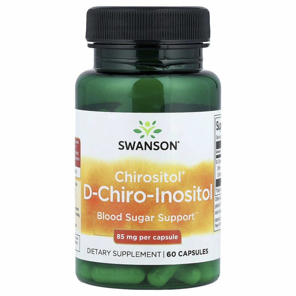 Swanson Vitamins, Chirositol®, D-хироинозитол, 85 мг, 60 капсул