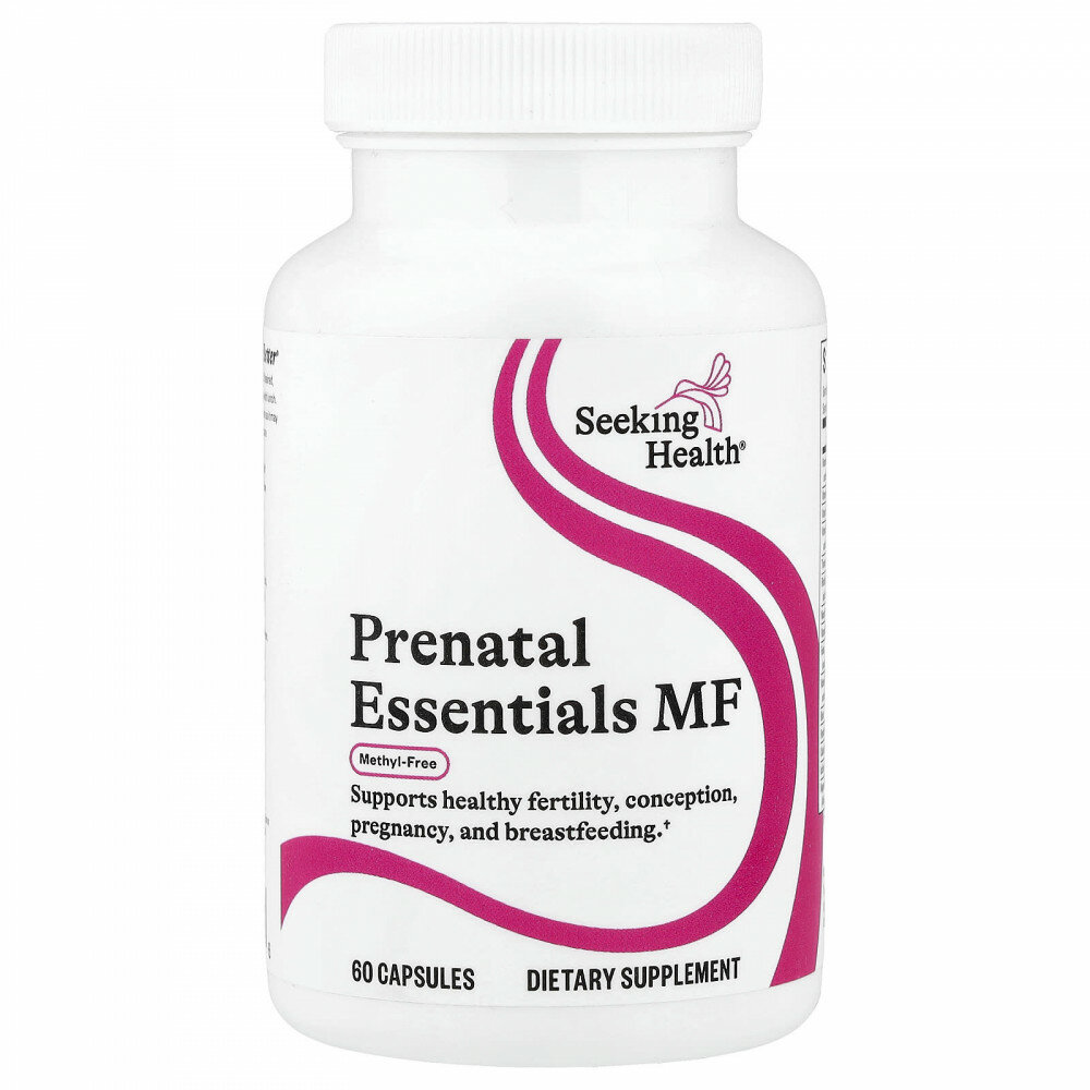 Seeking Health, Prenatal Essentials MF, комплекс витаминов для беременных, без метила, 60 капсул