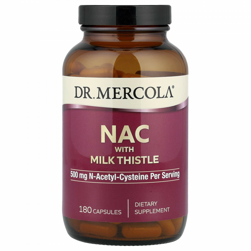 Dr. Mercola, NAC с расторопшей, 180 капсул