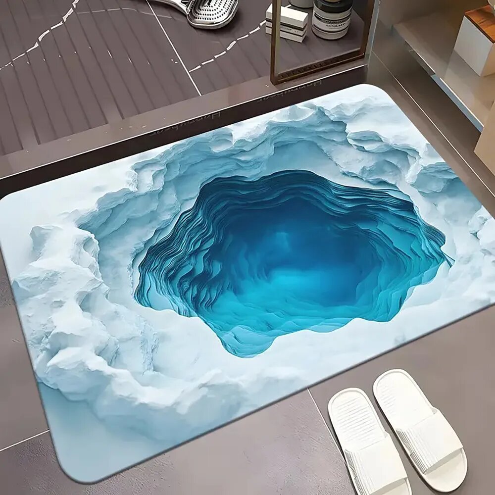 Коврик для ванной 3D Lava Нескользящий коврик для ванной комнаты 60x40см Синий — фото 1