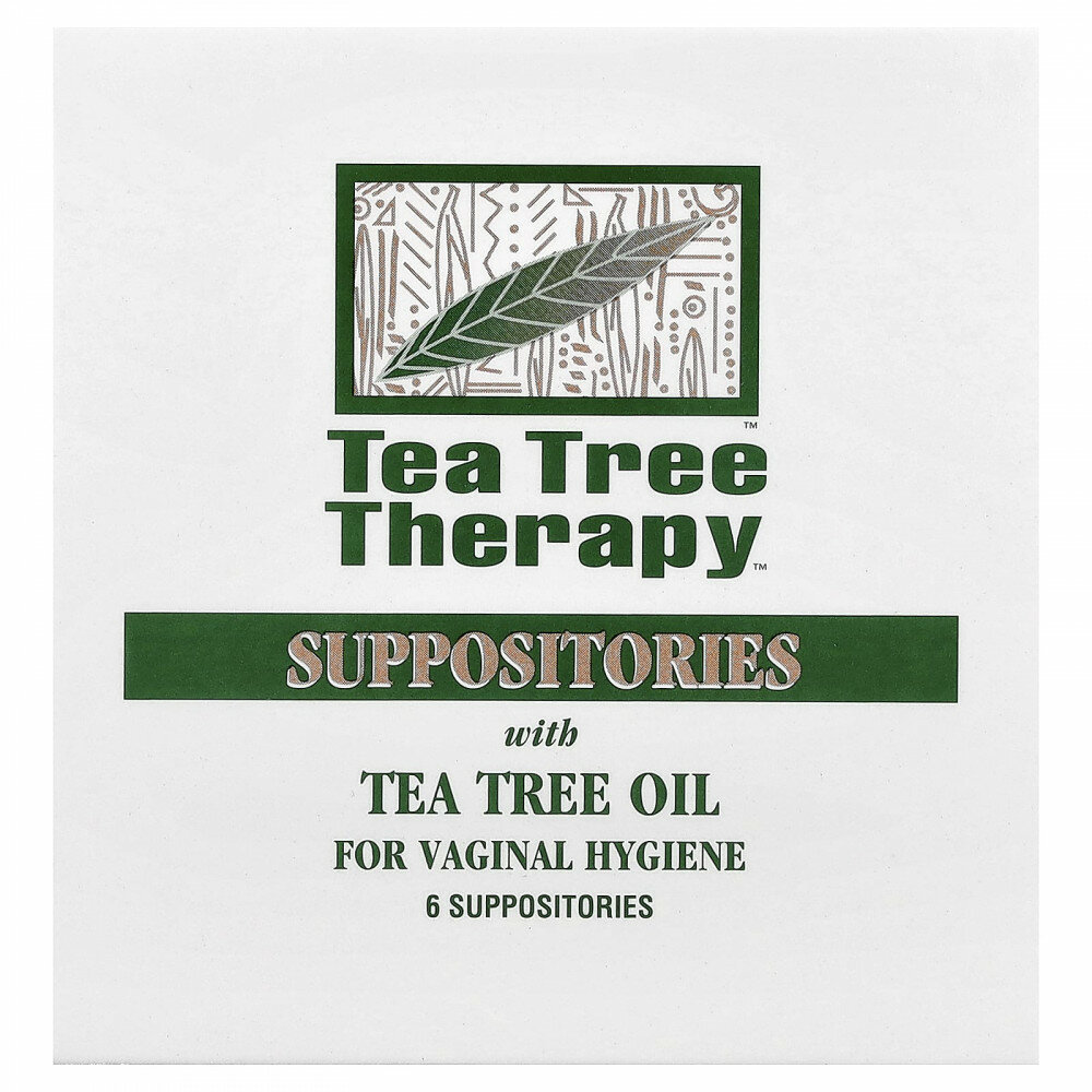 Tea Tree Therapy, cвечи с маслом чайного дерева для гигиены влагалища, 6 свечей