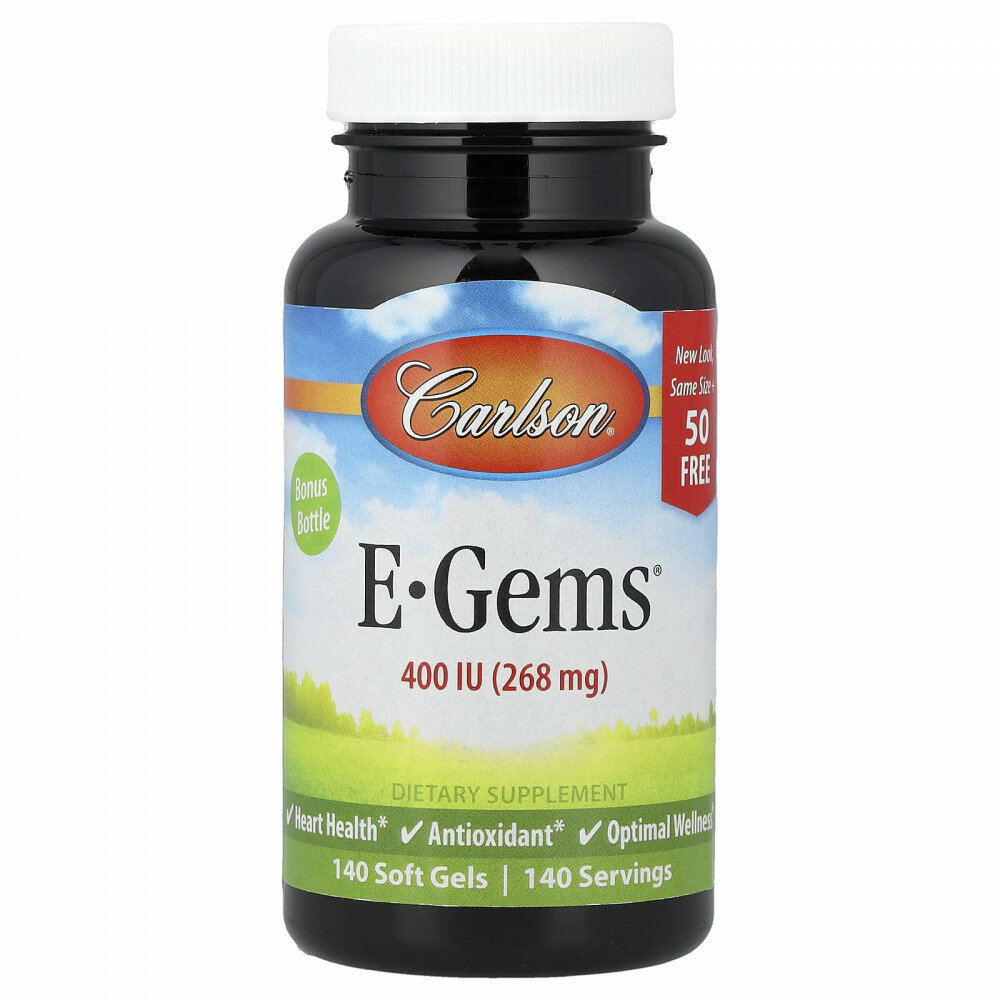 Carlson, E-Gems®, 268 мг (400 МЕ), 140 капсул