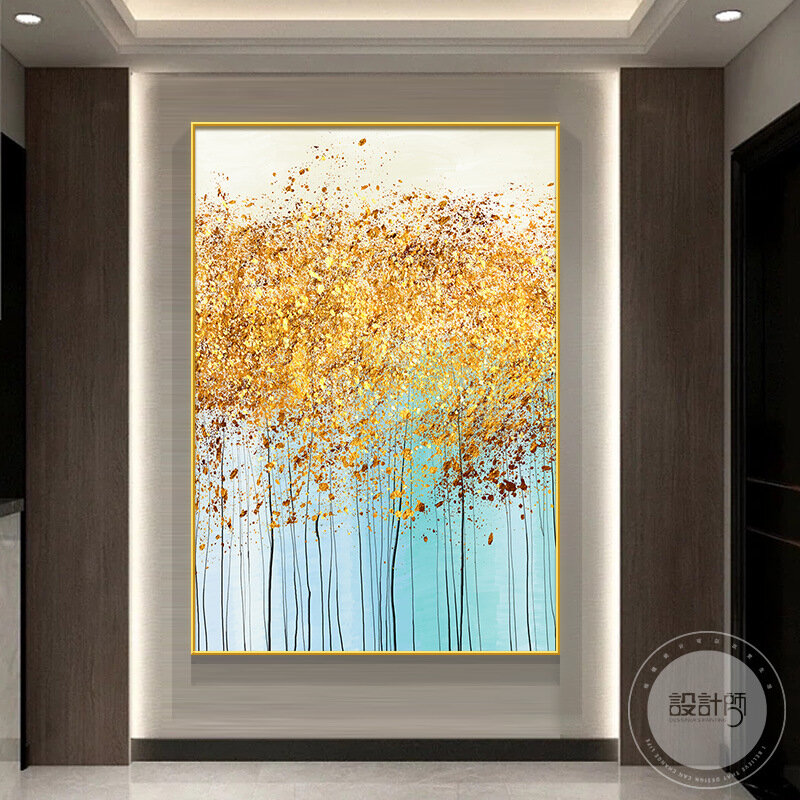 Декоративная картина «Золотое денежное дерево» для гостиной, настенное украшение для прихожей, столовой, коридора и холла.