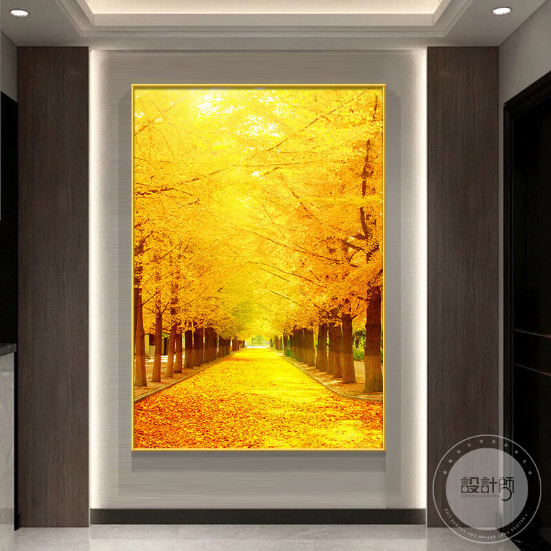 Декоративная картина «Золотое денежное дерево» для гостиной, настенное украшение для прихожей, столовой, коридора и холла.