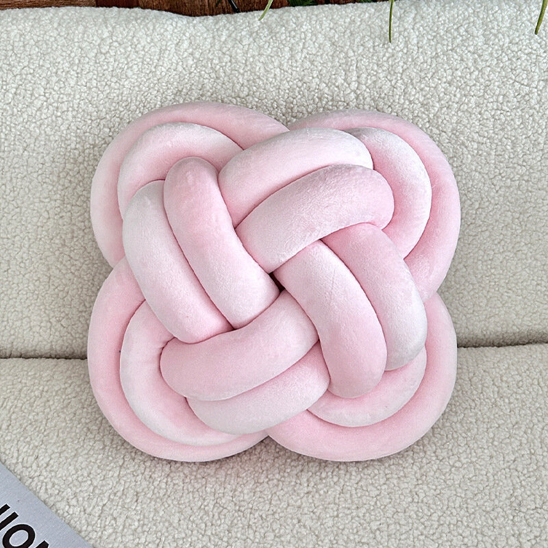 Трансграничная декоративная подушка Amazon из однотонной ткани с узлами, датская подушка с китайским узлом для дивана, кровати, эркера.