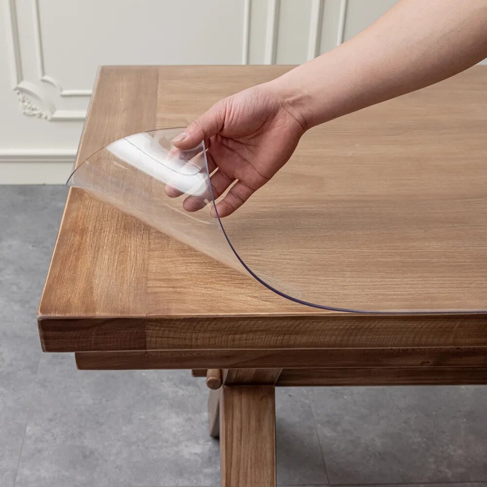 Прозрачная скатерть на стол из ПВХ покрытия 40x60см для защиты стола