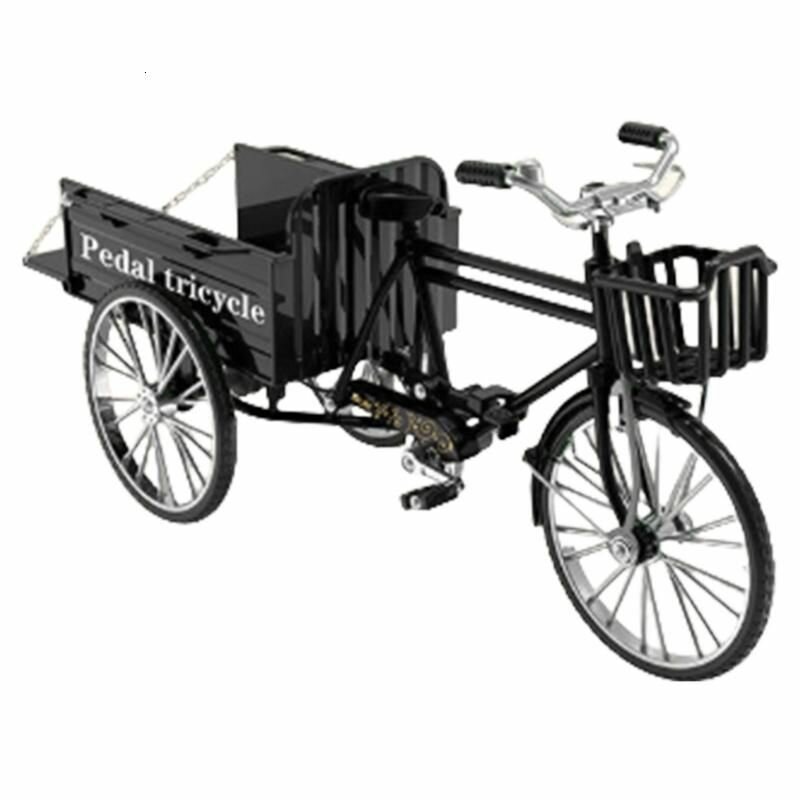 Ретро-трицикл, Черный - Низкий грузовой контейнер