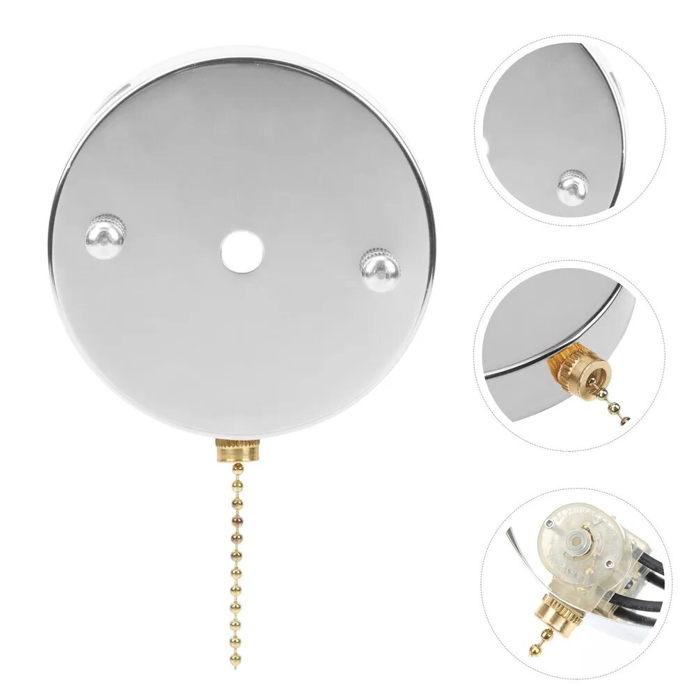 Серебряные бра тянуть для лампы настенный выключатель потолочный вентилятор провод 9,60x9,60x2,80 см