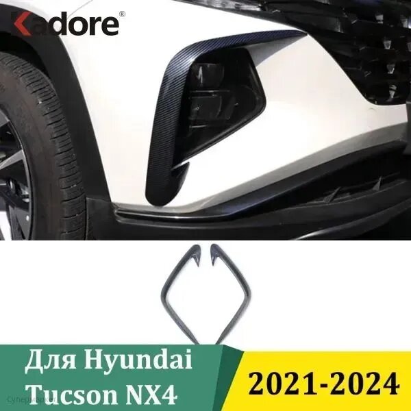 Защита внешних частей автомобиля для Hyundai Tucson NX4 2021-2024, комплект 2 шт. Глянцевый ABS пластик