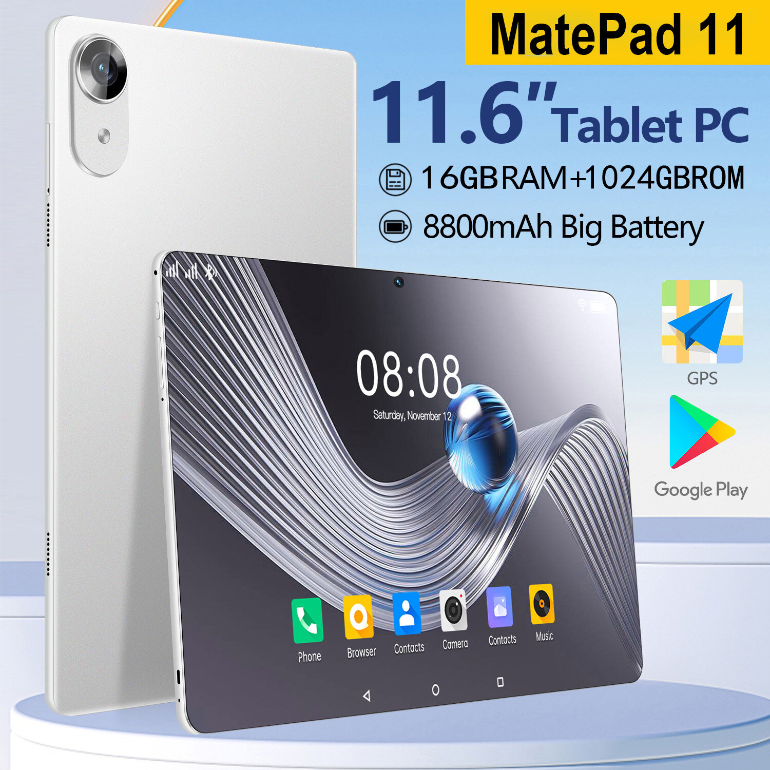 Планшет с клавиатурой MatePad 11,16GB+1024ГБ, Андроид 13, Игровой планшет, планшет с сим картой
