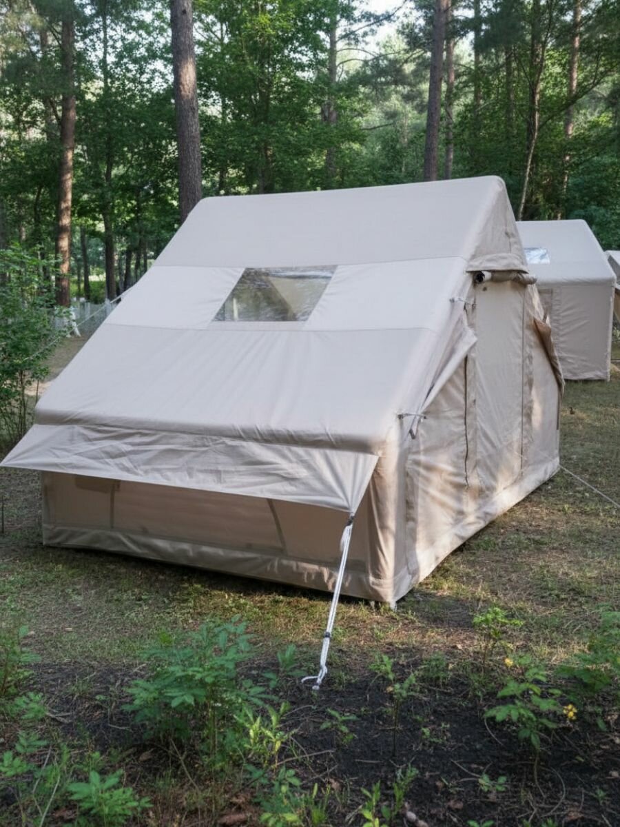 Палатка-дом туристическая надувная пневмокаркасная Оксфорд, 6,3 кв. м, бежевая