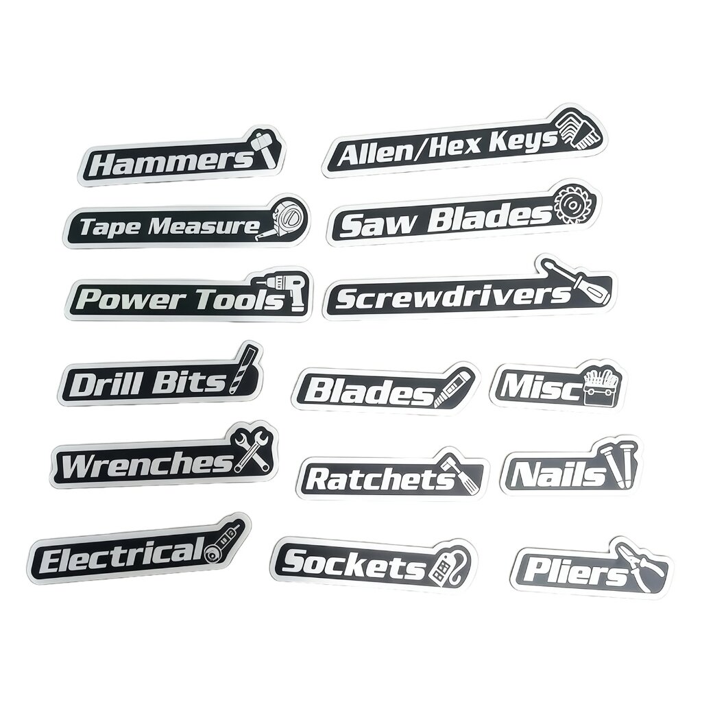 Набор из 15 магнитных бейджей для надежного крепления инструментов и гибкого позиционирования в офисной и образовательной среде.