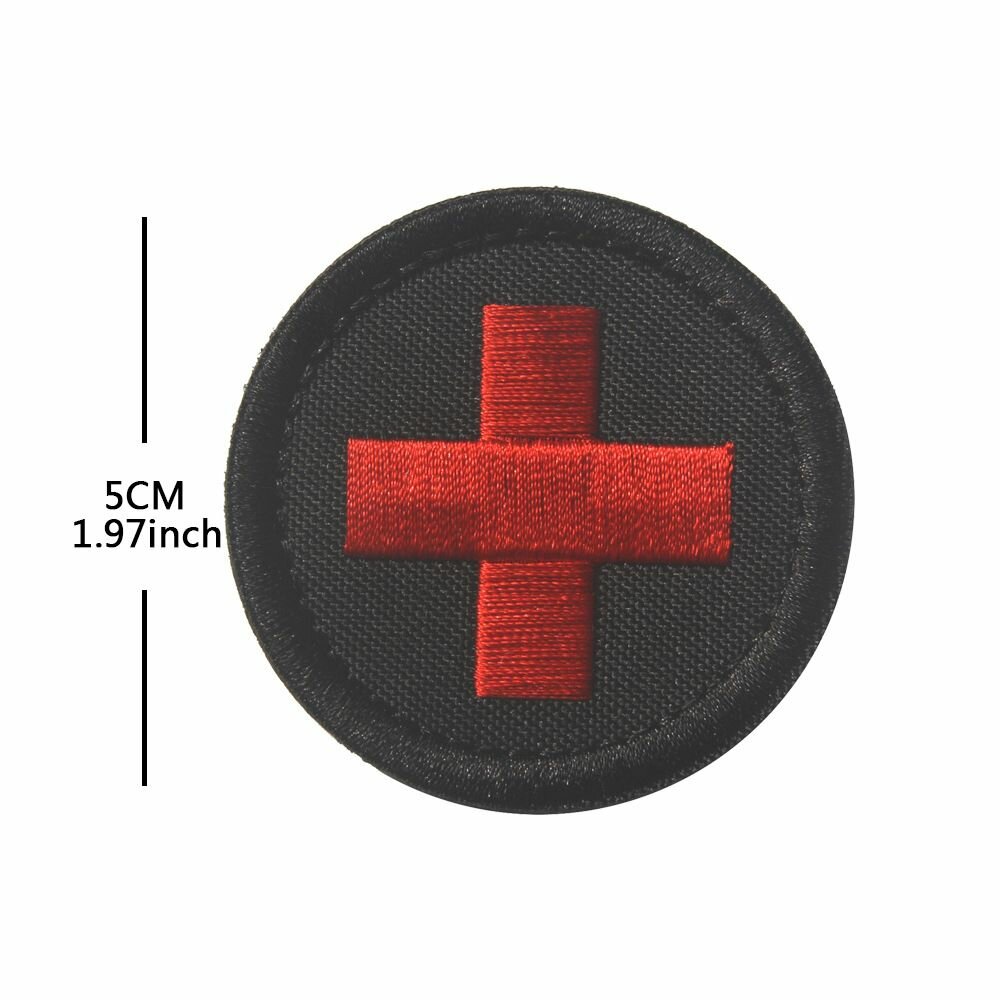 Патч С Вышивкой В Форме Сердца И Креста Круглый С Липучкой