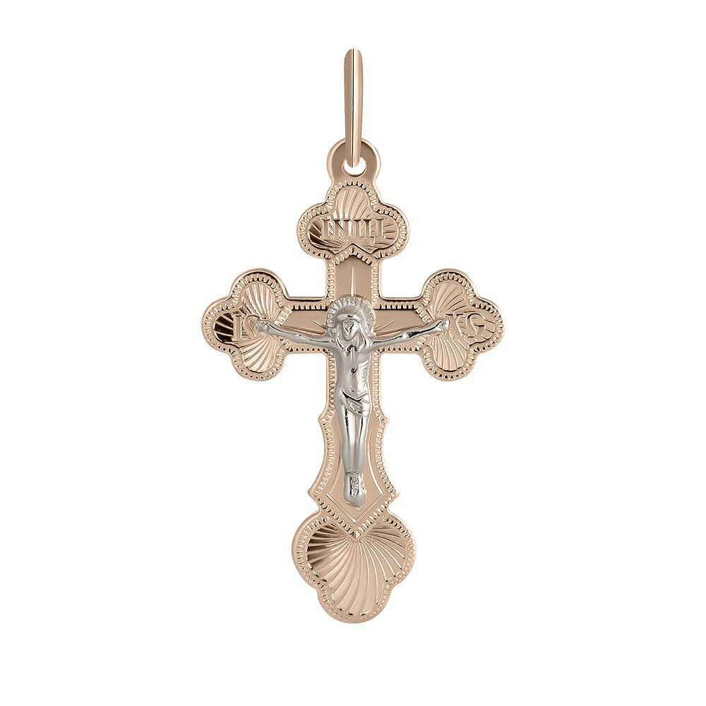 Подвеска, красное золото, 585 проба, гравировка, родирование