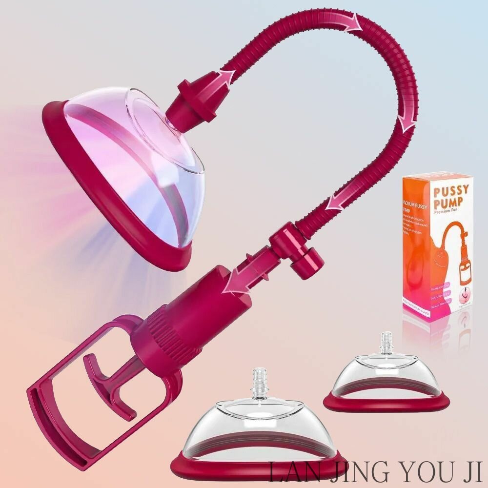 Женская вакуумная помпа для клитора и вагины, груди стимулятор, секс игрушка 18+ для взрослых девушек, интимный товар, красный