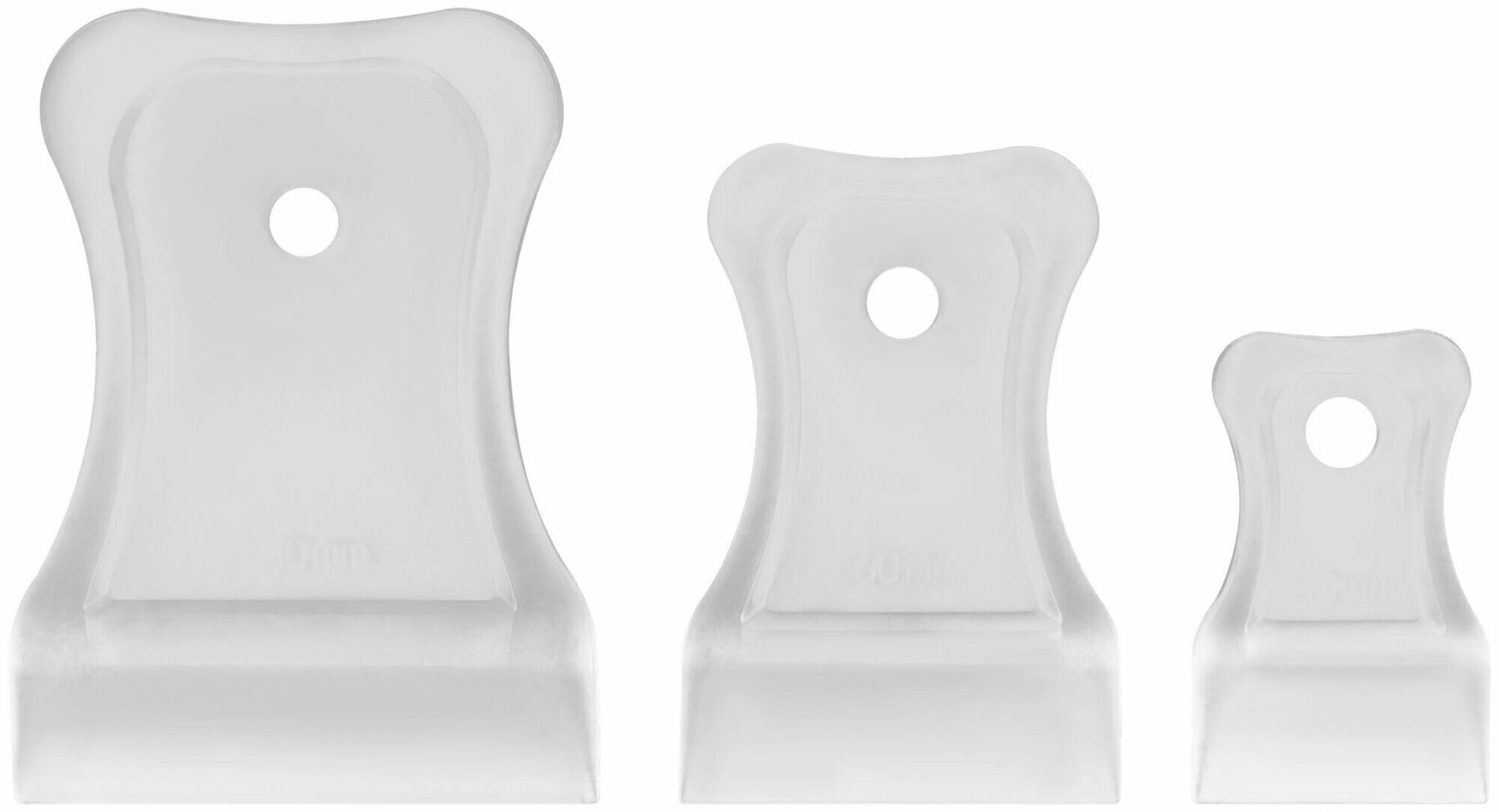 Шпатели, мягкий пластик, 40 60 80 мм, набор 3 шт, прозрачные