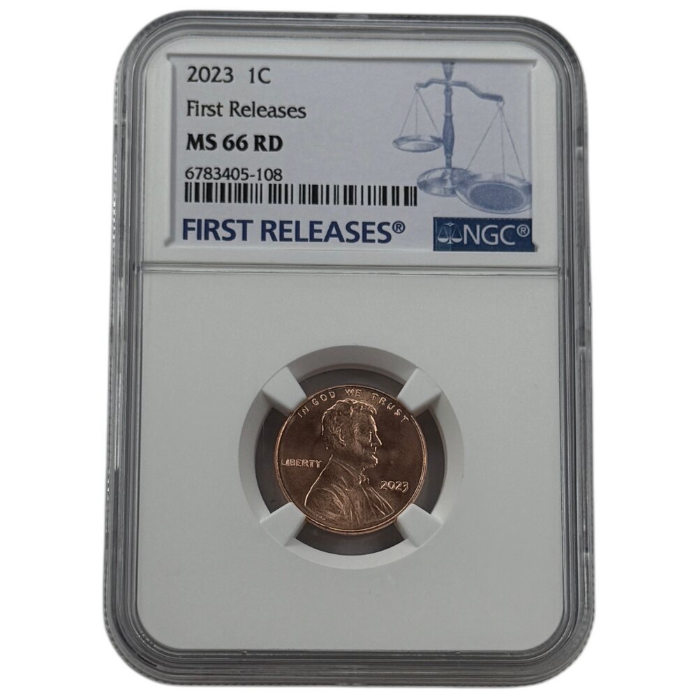 США 1 цент 2023 г. (Shield Cent, Линкольн) (Слаб NGC MS 66 RD)