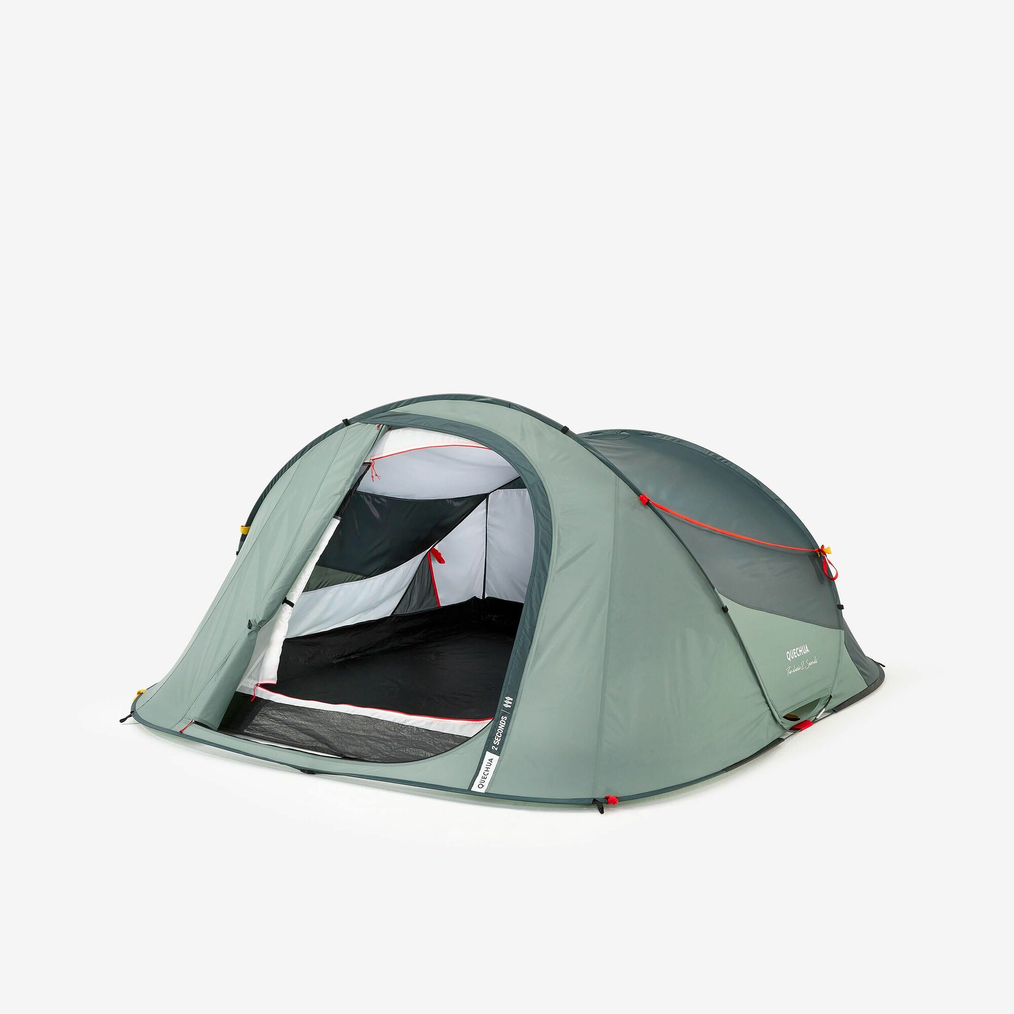 Палатка Decathlon Quechua 2 Seconds, кемпинговая, 3-местная, быстросборная, темно-зеленая