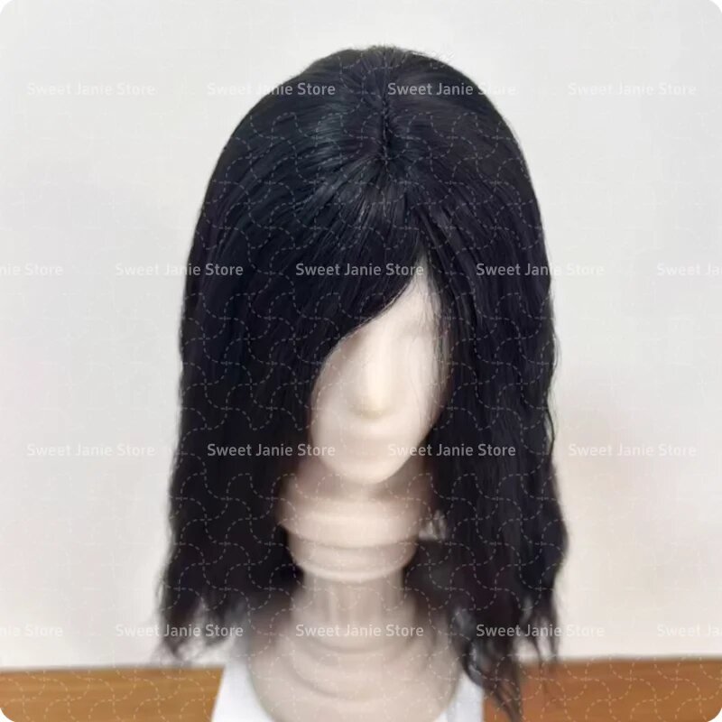 Черный мохеровый парик для кукол BJD 17.5-18.5см